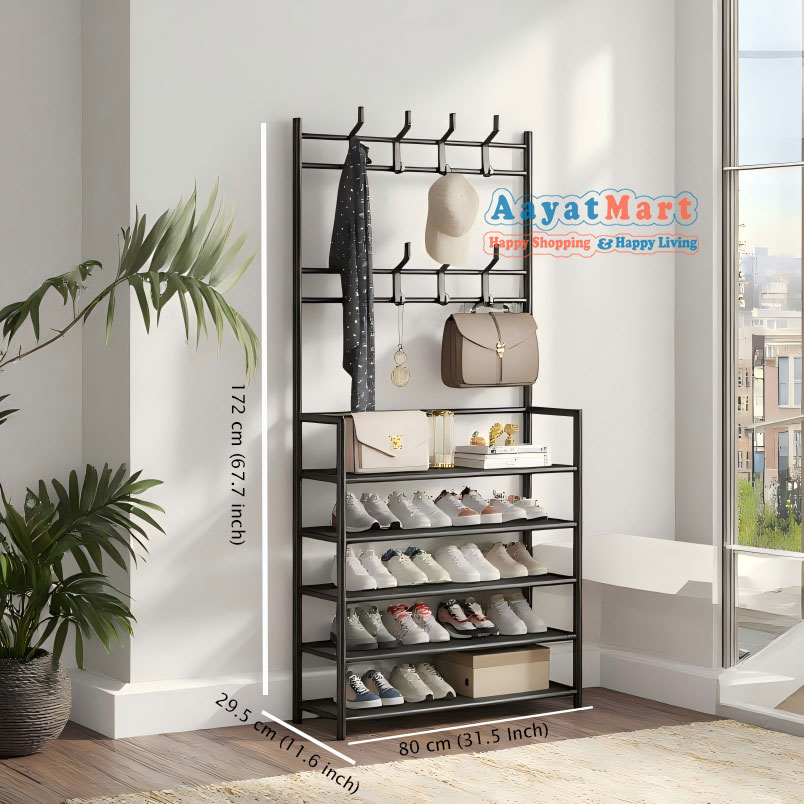 Multipurpose 5 Layer Coat & Shoe Rack - Ayatmart